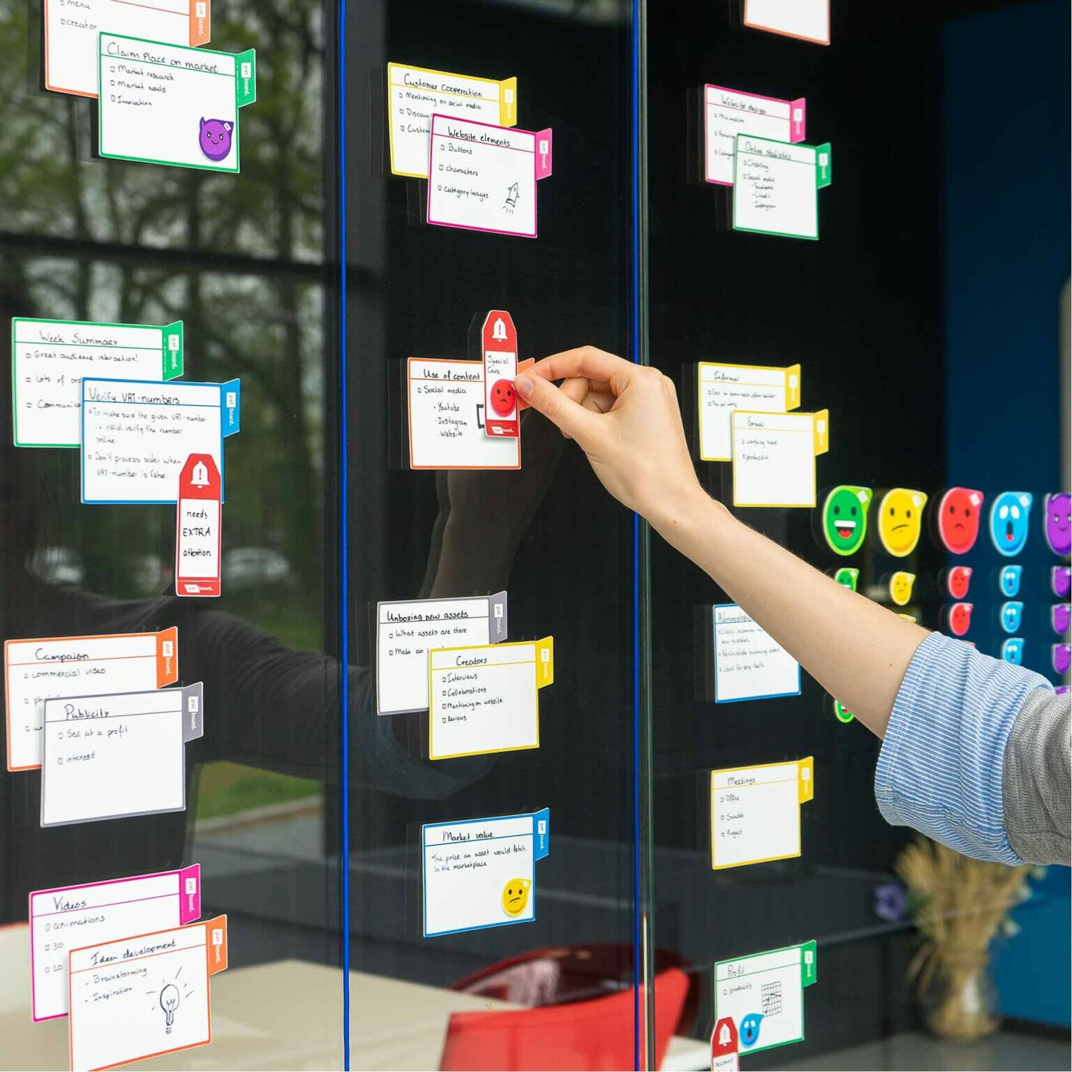 PATboard - Emoticon smiley set 5x - For Agile Project Management