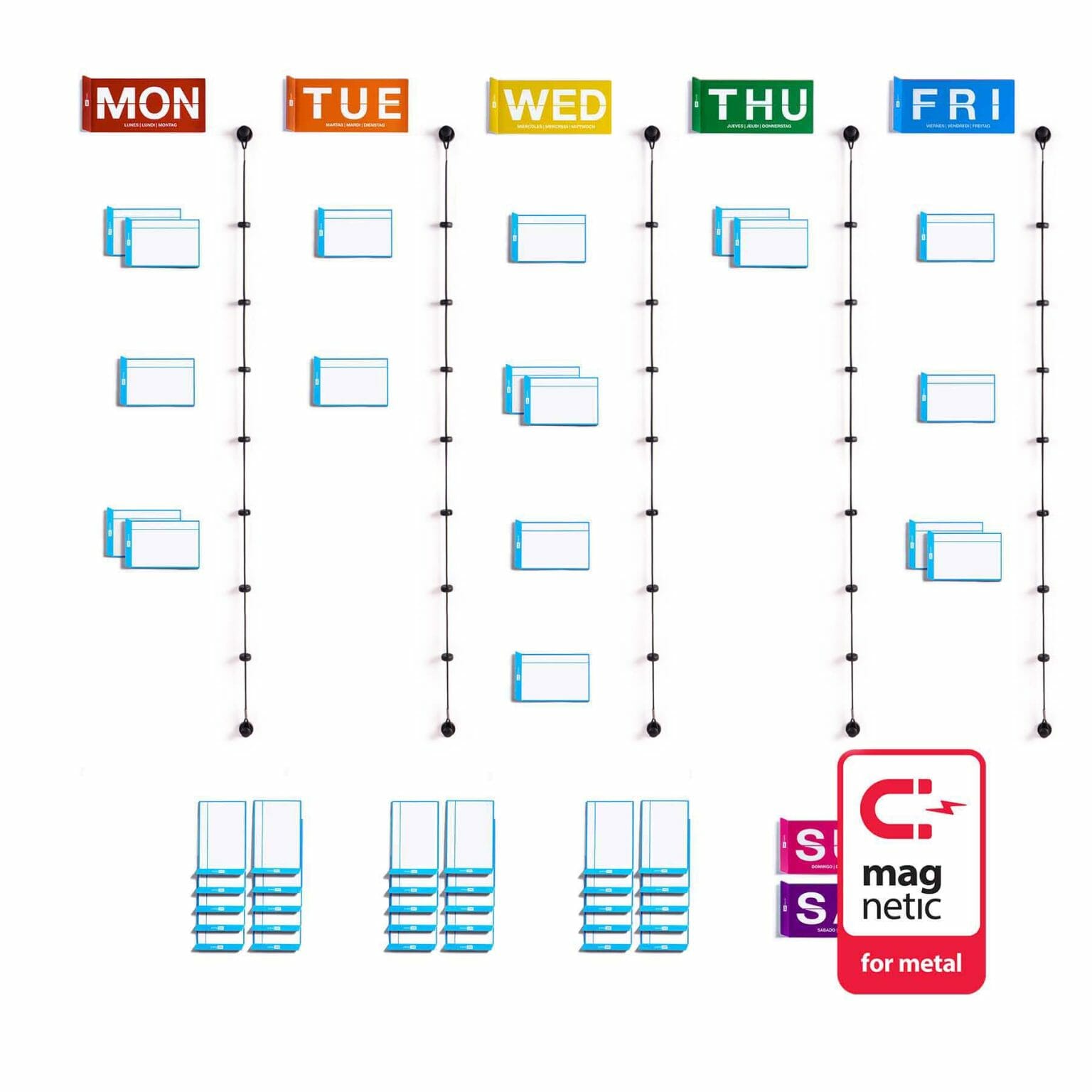 Agile weekly planner board set for agile teams to imrove team engagement