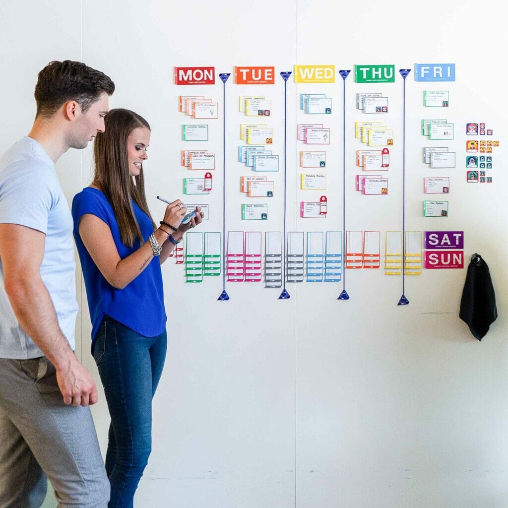 Agile weekly planner board set for agile teams to imrove team engagement