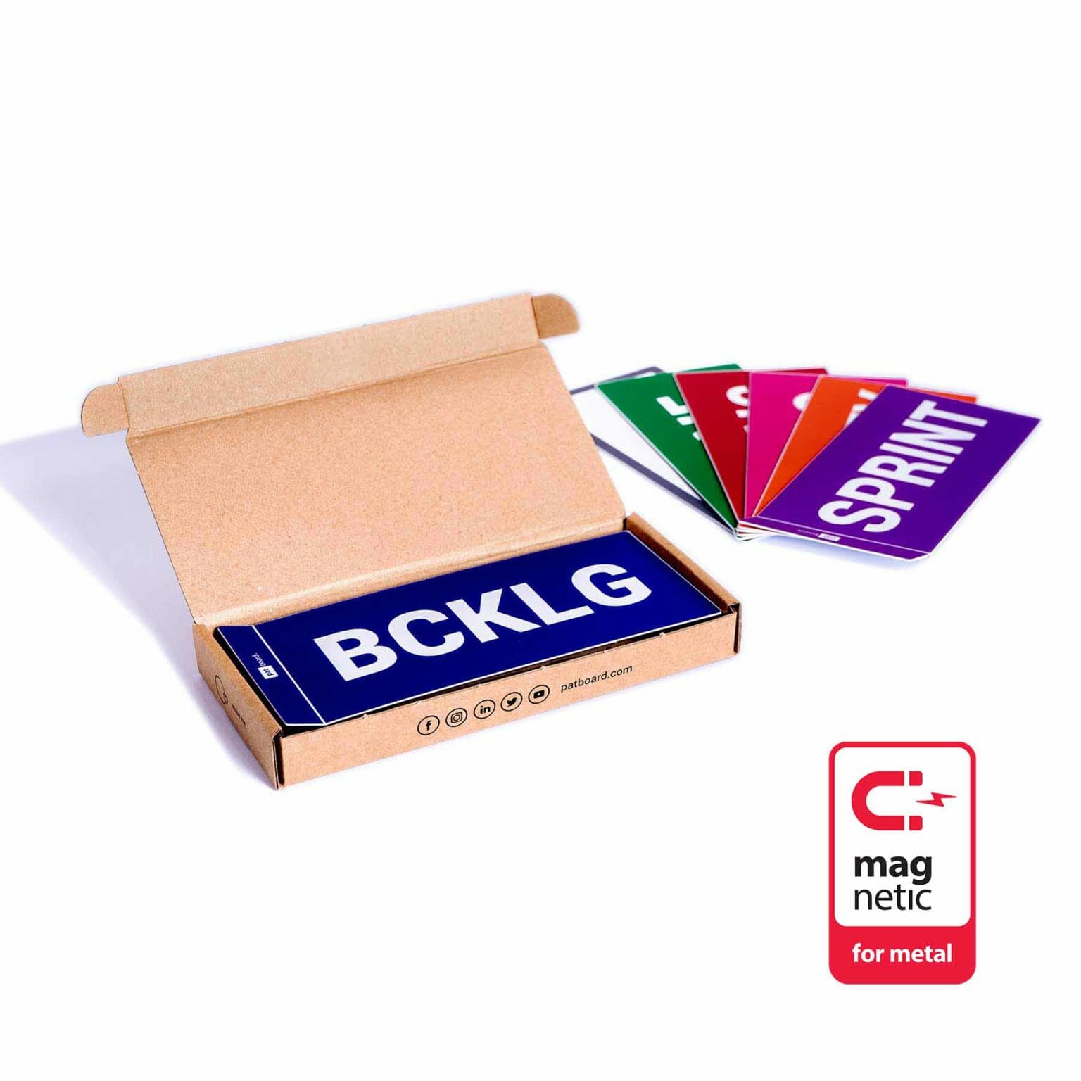 Scrum kanban magnets - Task Cards M (medium) - 12 colors - PATboard